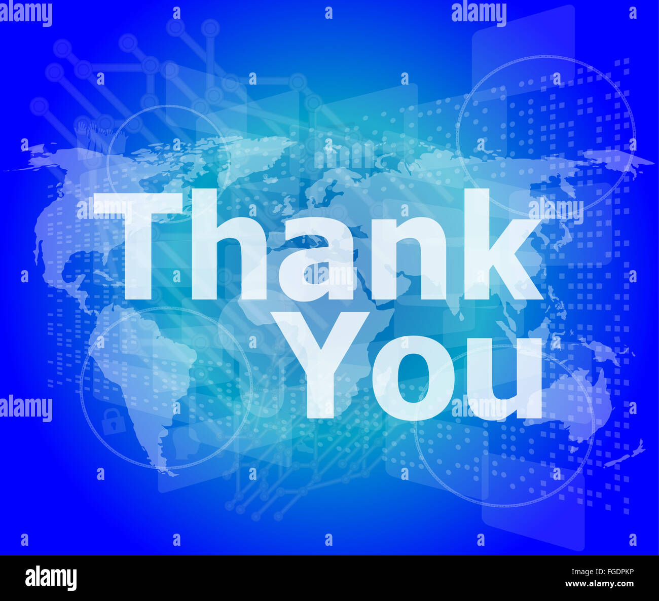 The word thank you on digital screen, social concept Stock Photo - Alamy