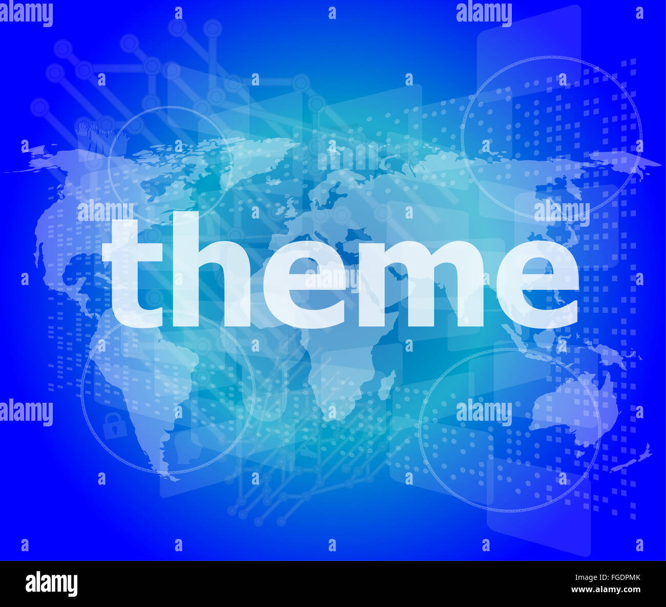 theme word, backgrounds touch screen with transparent buttons. concept ...