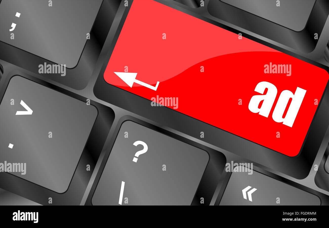 Marketing concept: computer keyboard with word Ad Stock Photo - Alamy