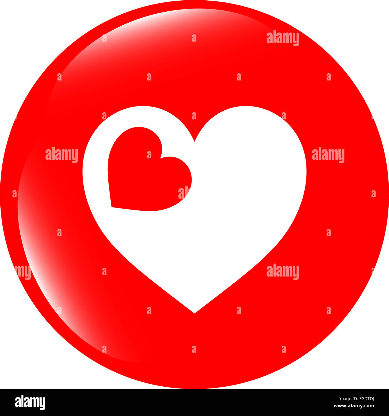 Valentine heart sign, web button isolated on white Stock Photo - Alamy