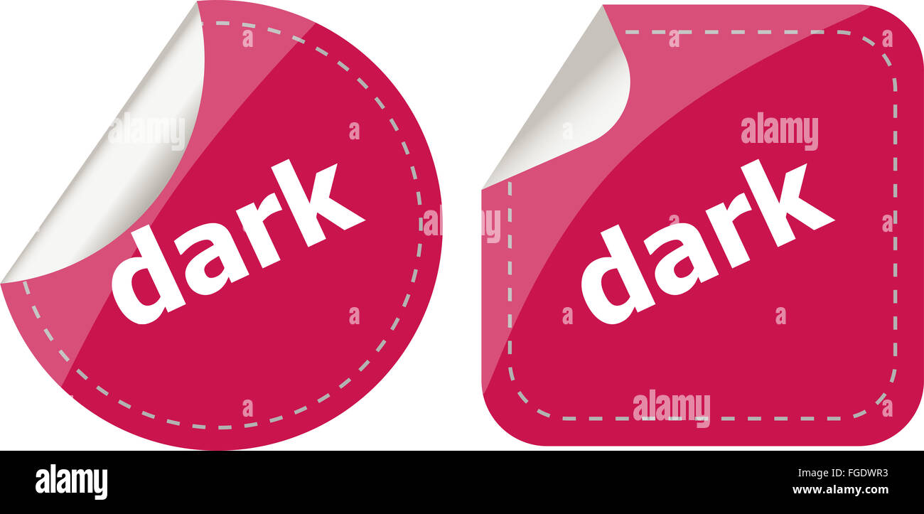 dark word stickers web button set, label, icon Stock Photo - Alamy
