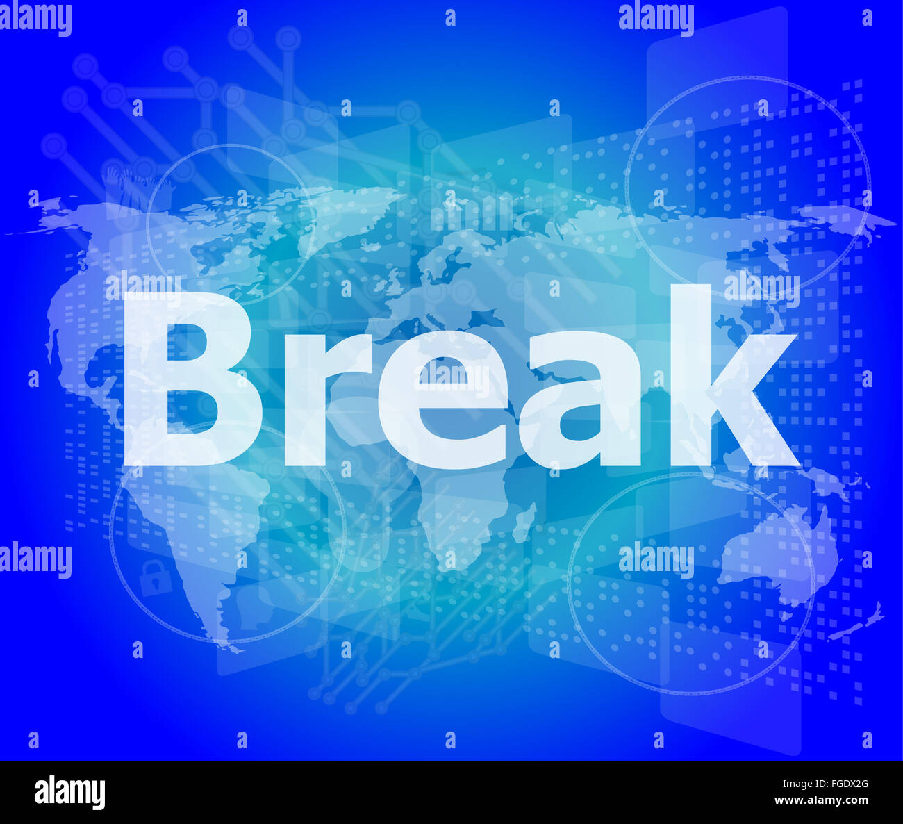 The word break on digital screen, business concept Stock Photo - Alamy