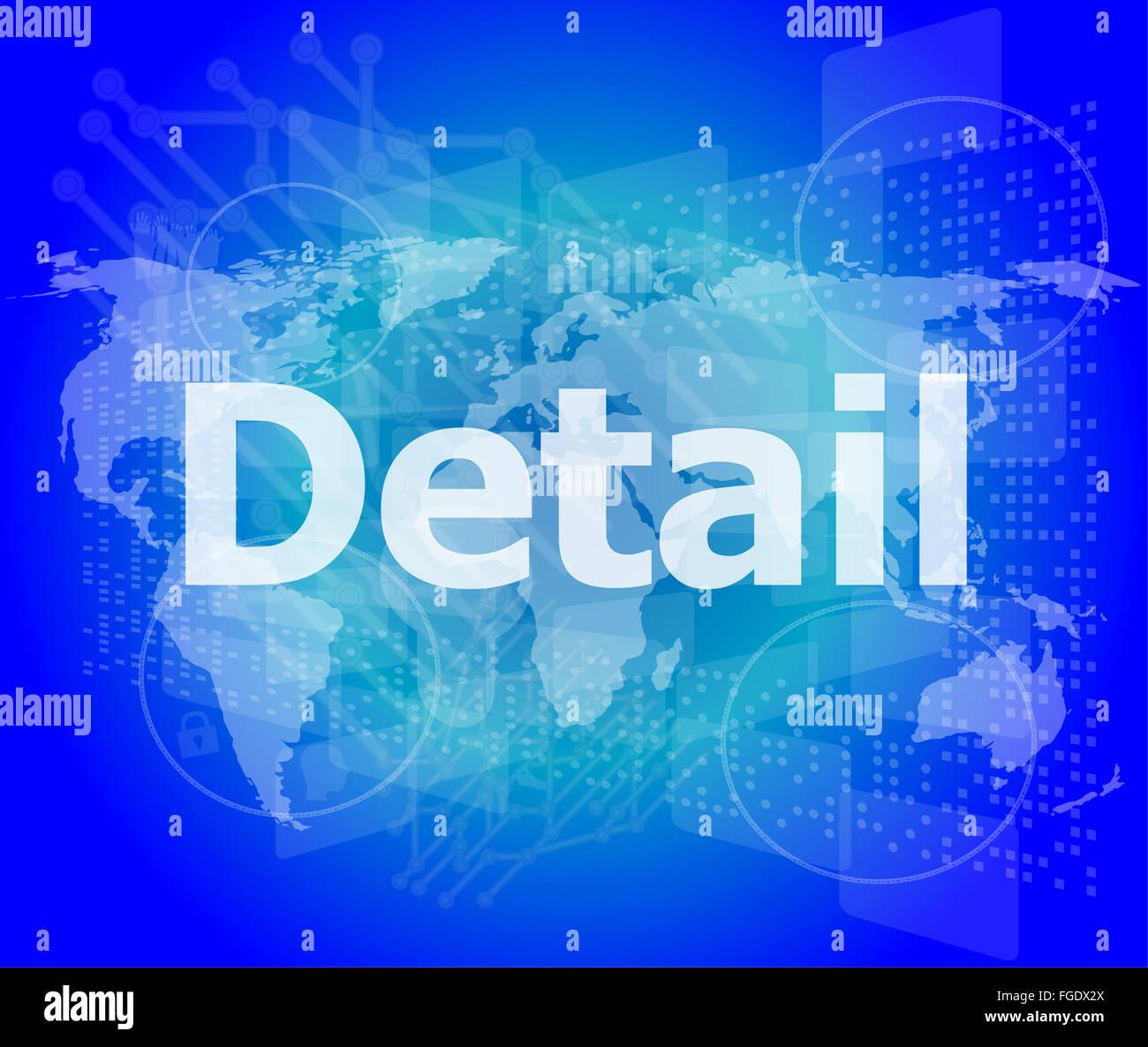 The word detail on digital screen, business concept Stock Photo - Alamy