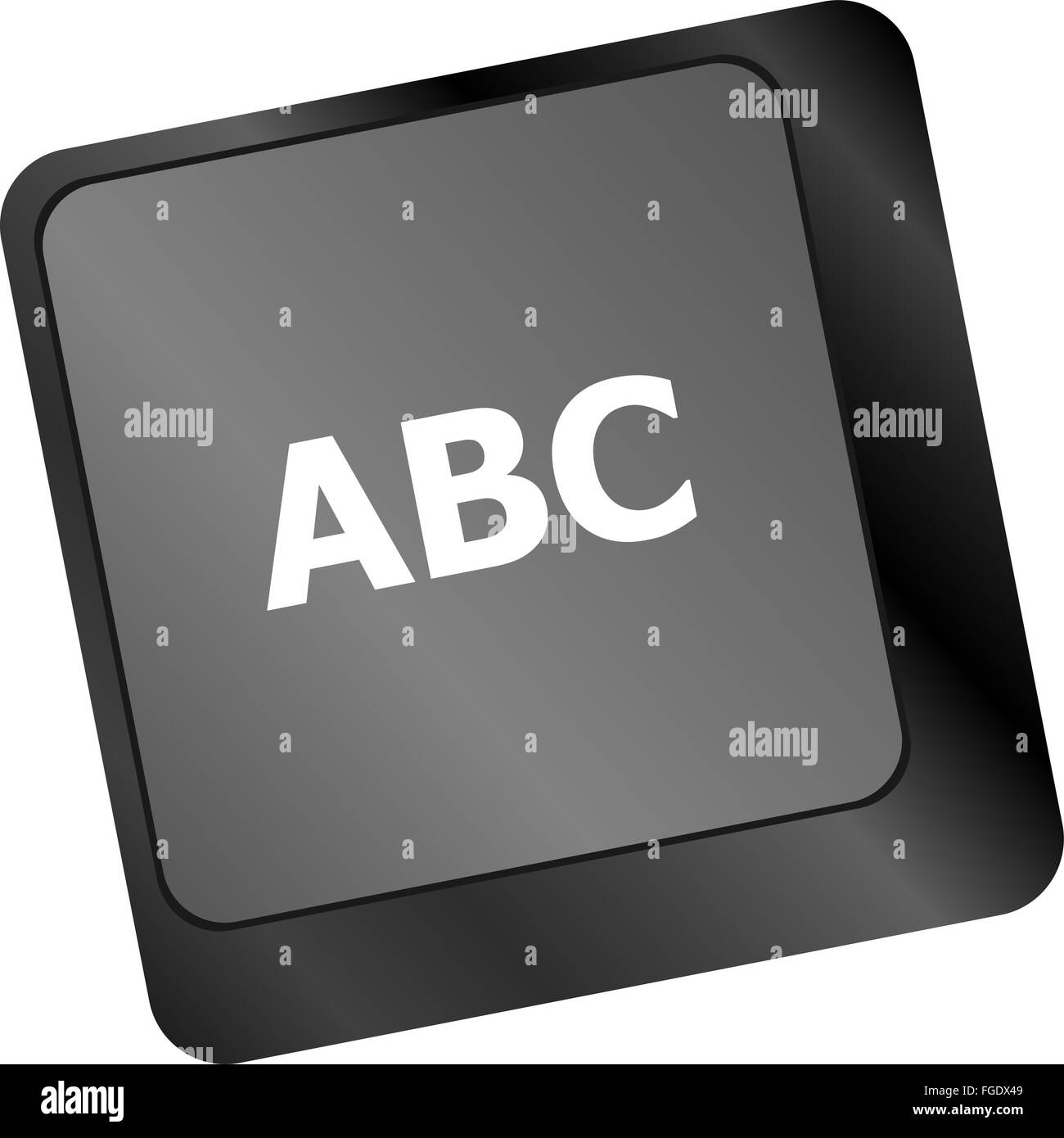 computer keyboard with abc button - social concept Stock Photo - Alamy