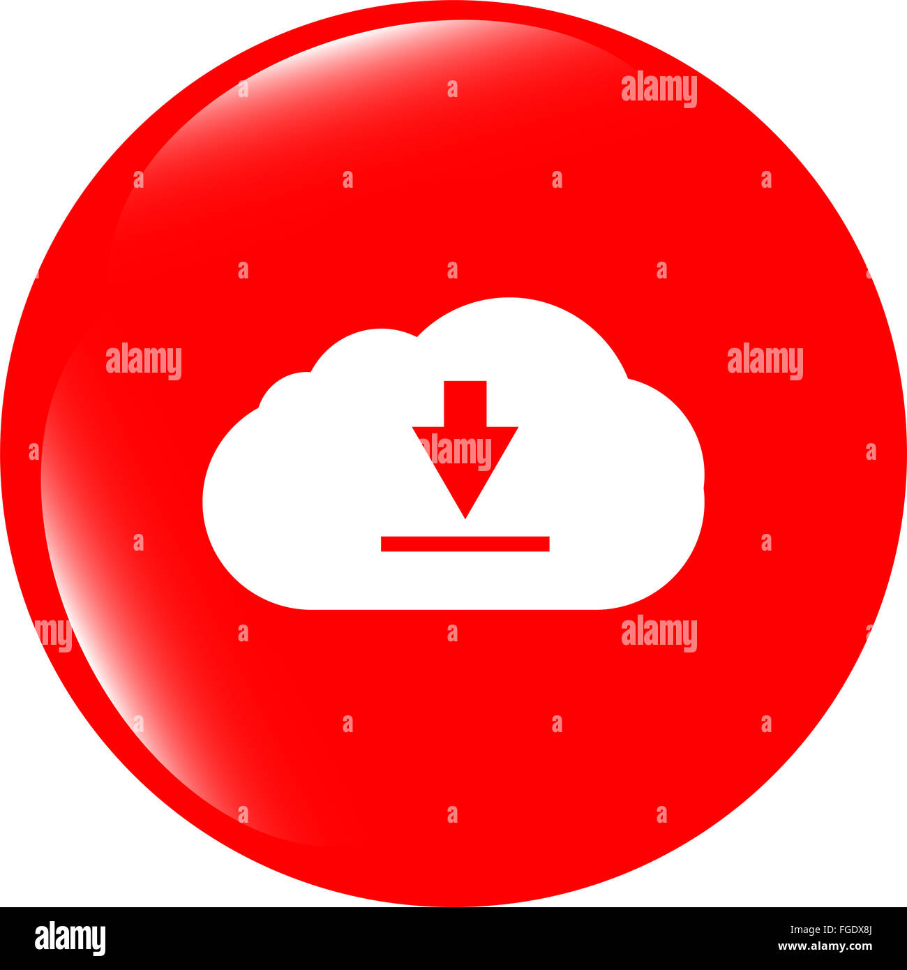 abstract cloud icon. Upload button. Load symbol. Round button Stock ...