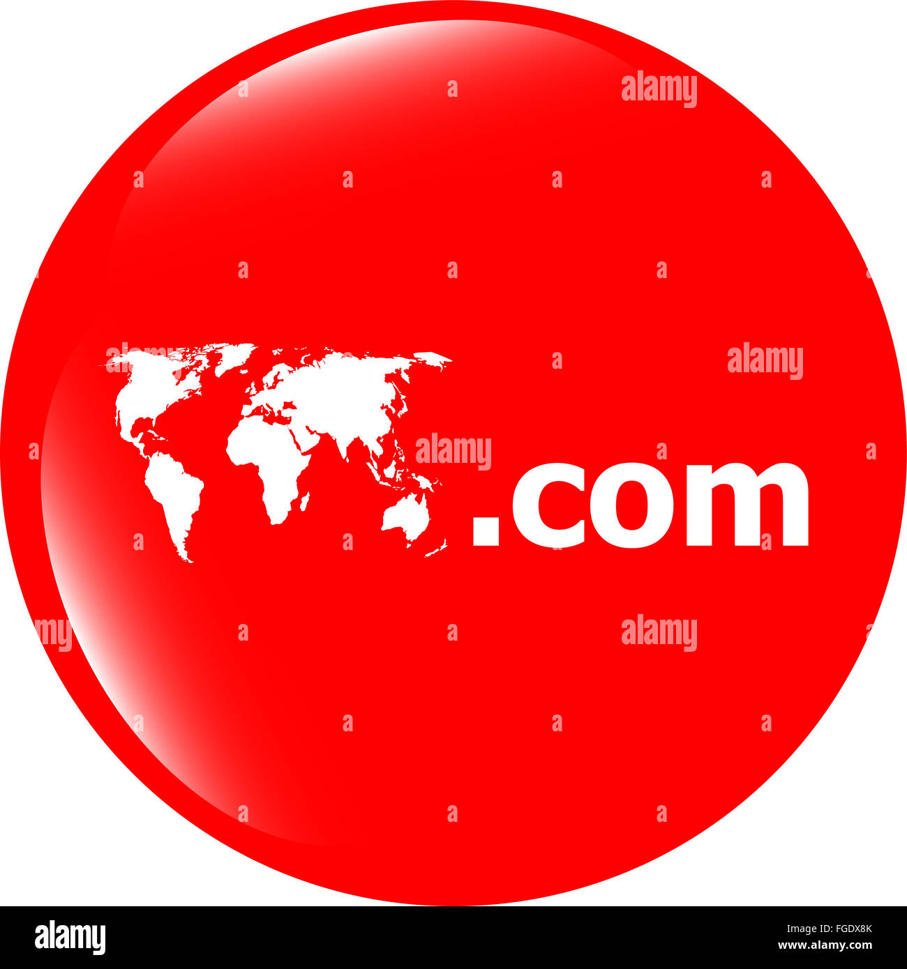 Domain COM sign icon. Top-level internet domain symbol with world map ...