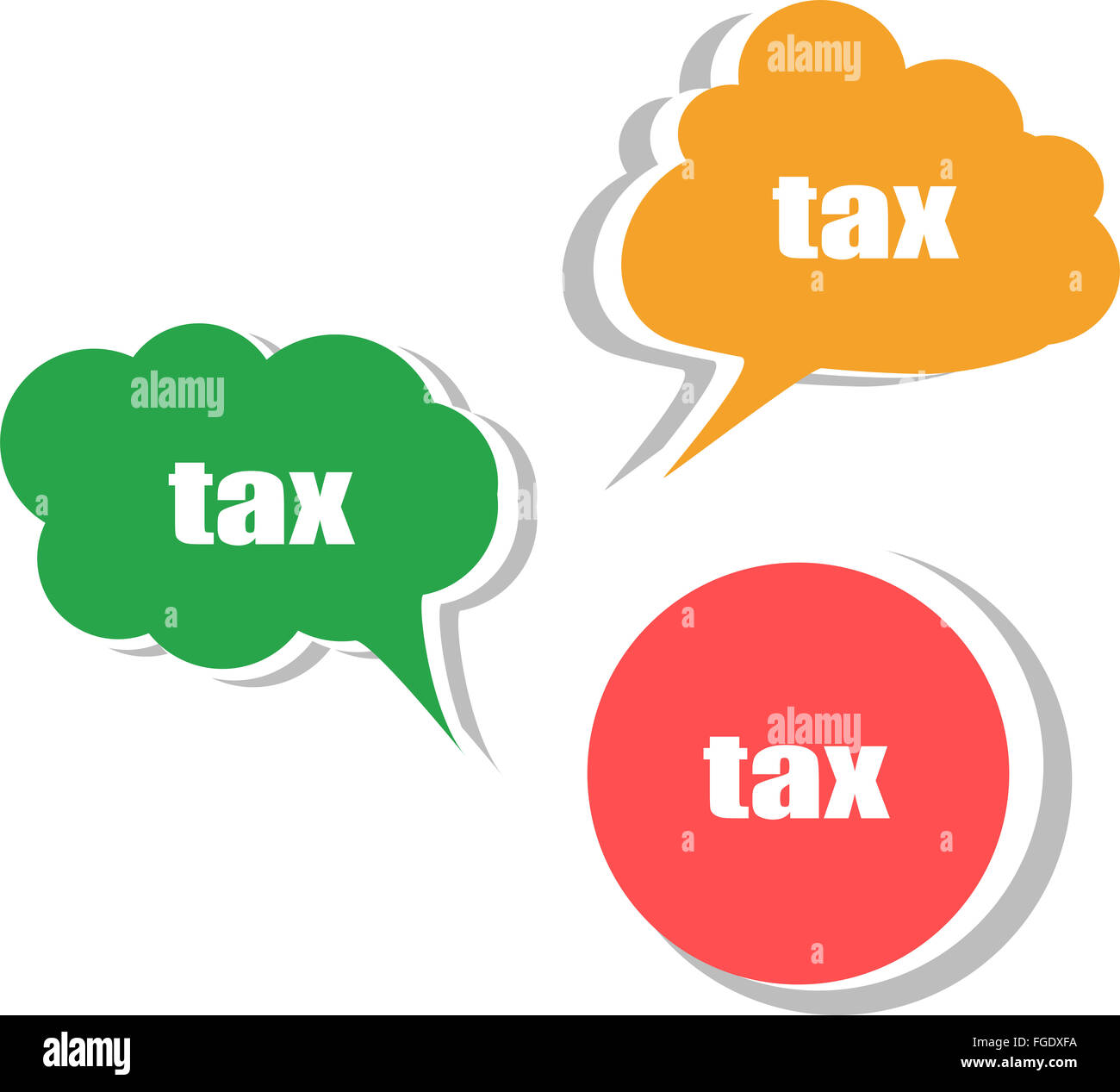 tax. Set of stickers, labels, tags. Template for infographics Stock ...