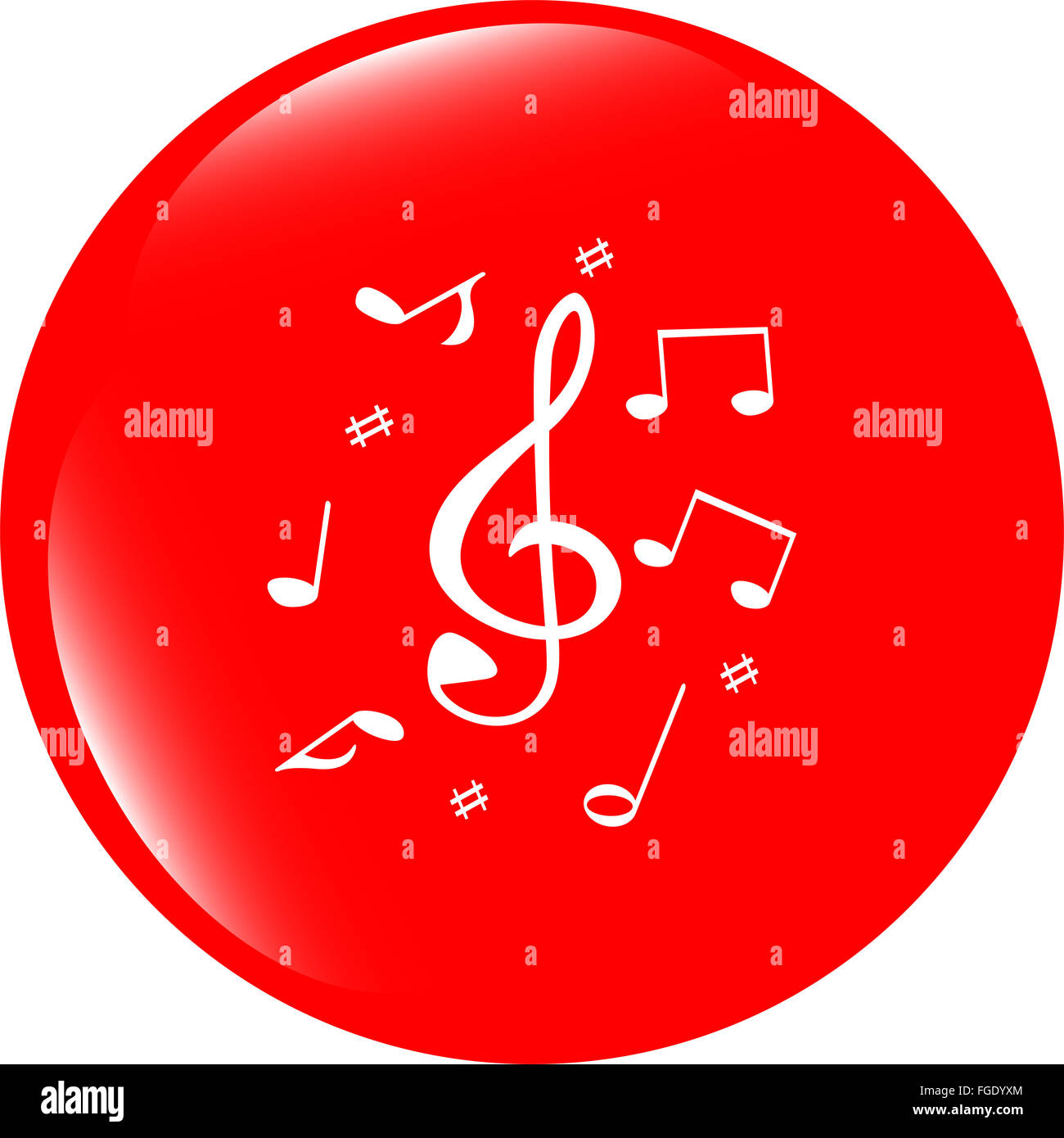 music round glossy web icon on white background Stock Photo - Alamy