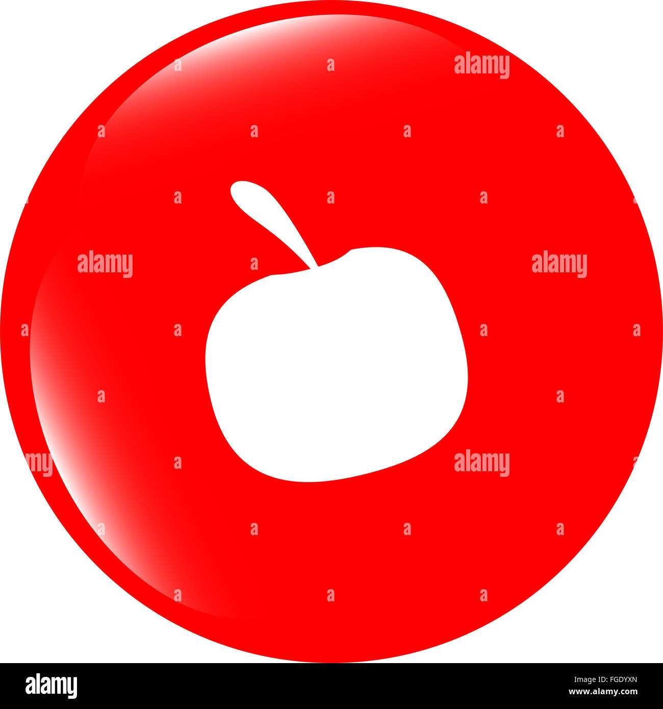Apple icon on round button collection original button Stock Photo - Alamy