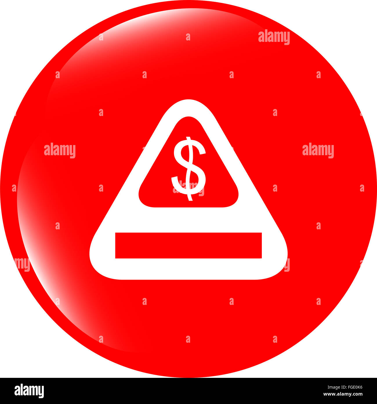 Attention caution sign icon with dollars money sign. warning symbol ...