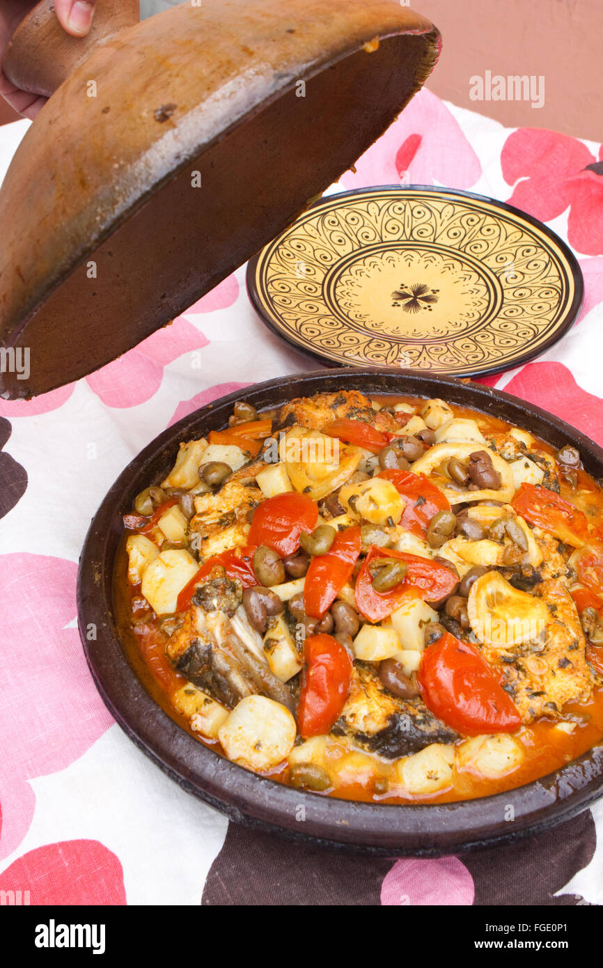 couscous -Tajine- Fish Stock Photo - Alamy