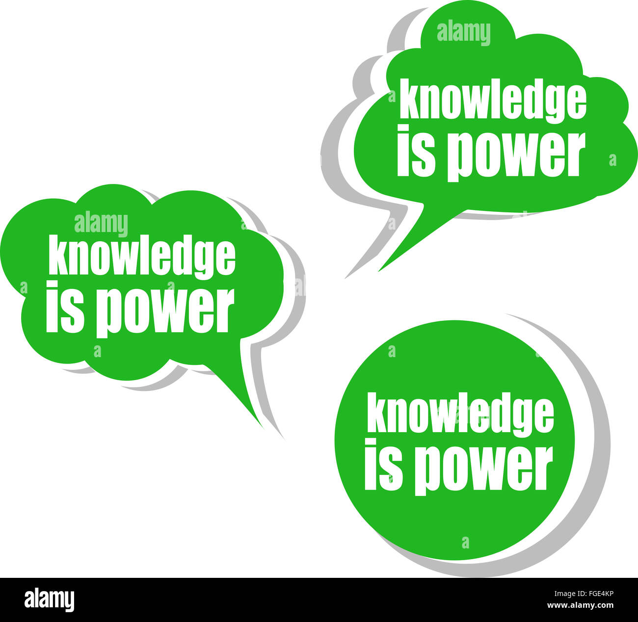 knowledge is power. Set of stickers, labels, tags. Template for ...