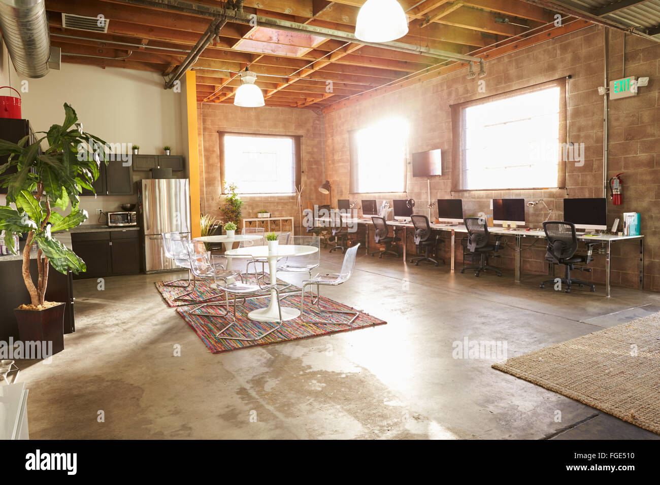 Empty Interior Of Modern Design Office Stock Photo - Alamy