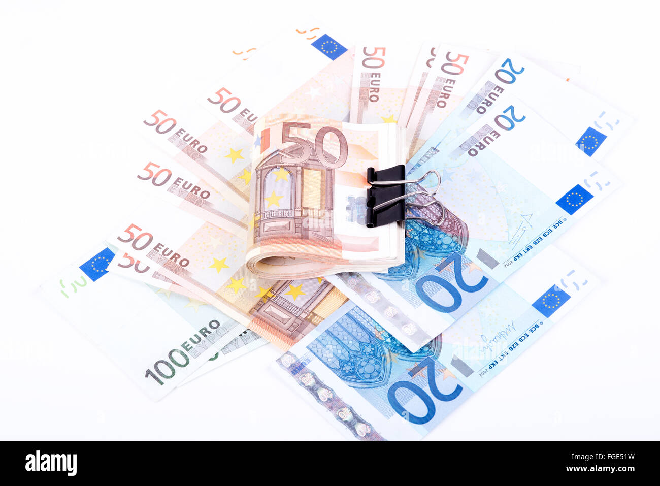 pictures of euro banknotes on a white background Stock Photo - Alamy