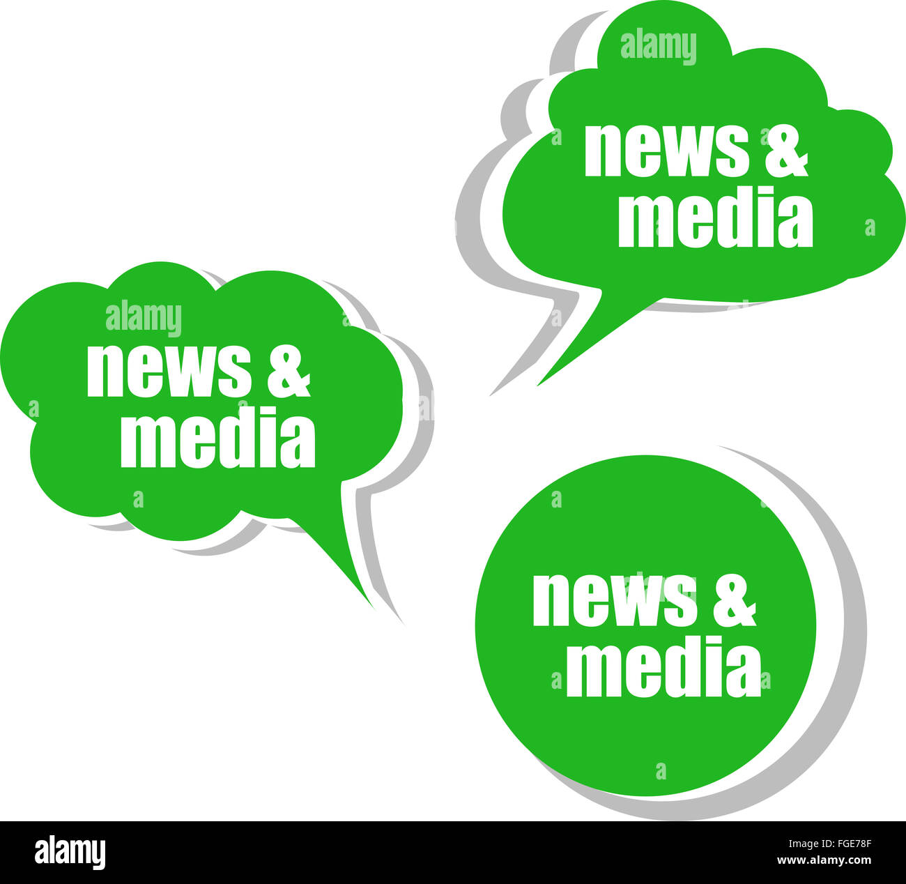 news and media. Set of stickers, labels, tags. Template for ...