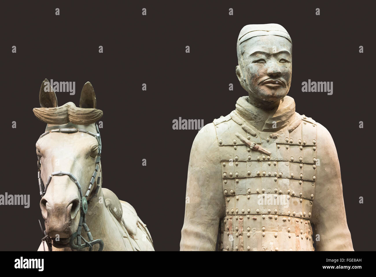 Museum the Terracotta Warriors Cavalryman with his Saddled War-Horse ...