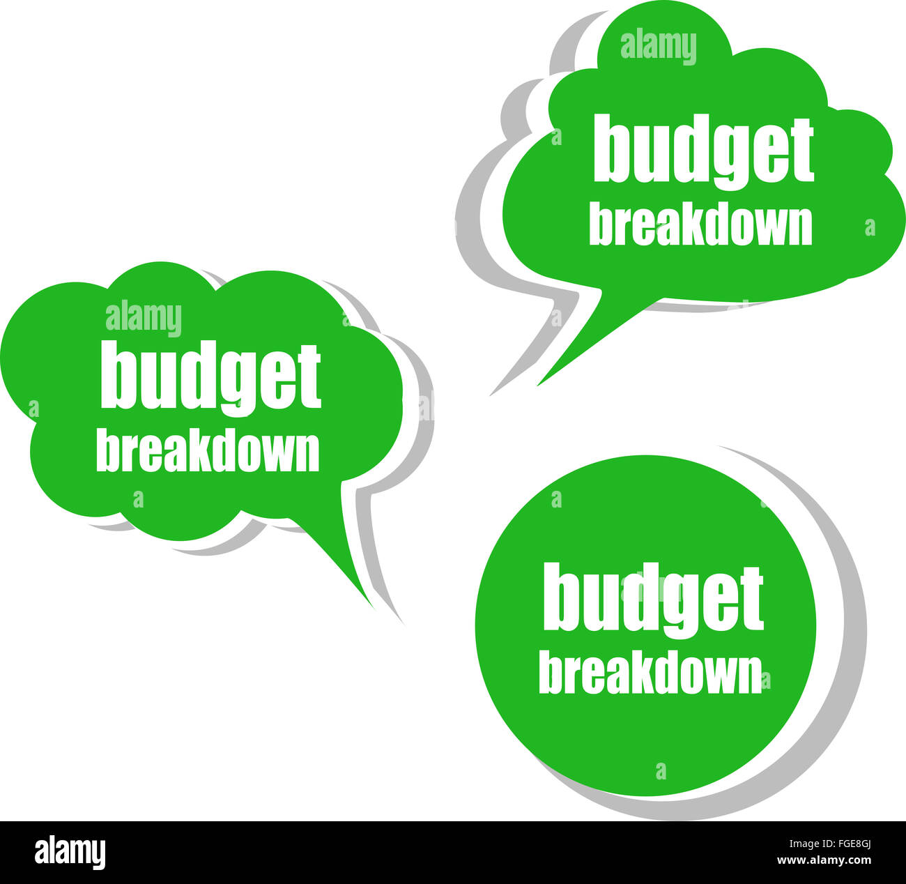 budget breakdown. Set of stickers, labels, tags. Business banners Stock ...
