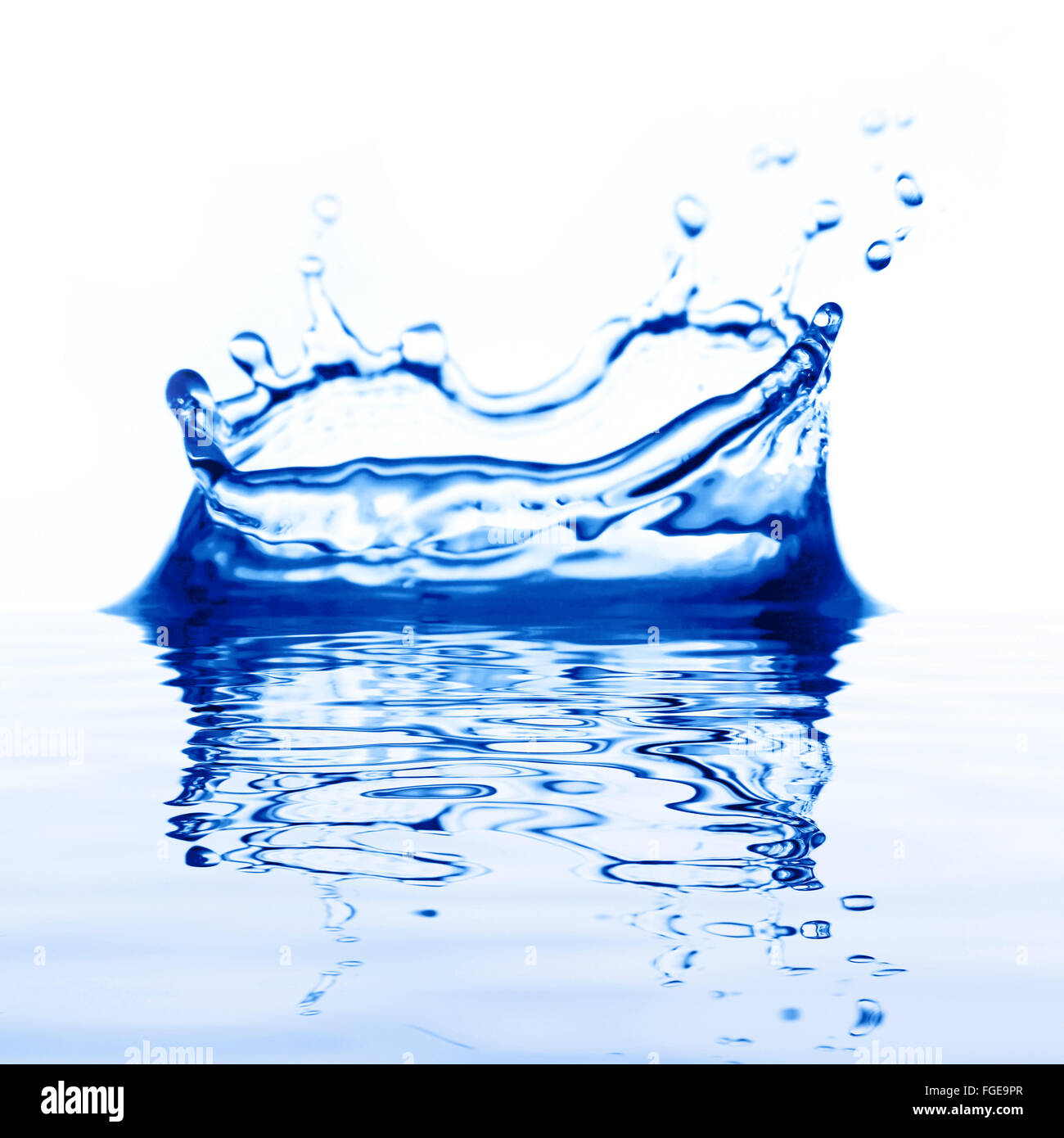 Blue water splash on white background Stock Photo - Alamy