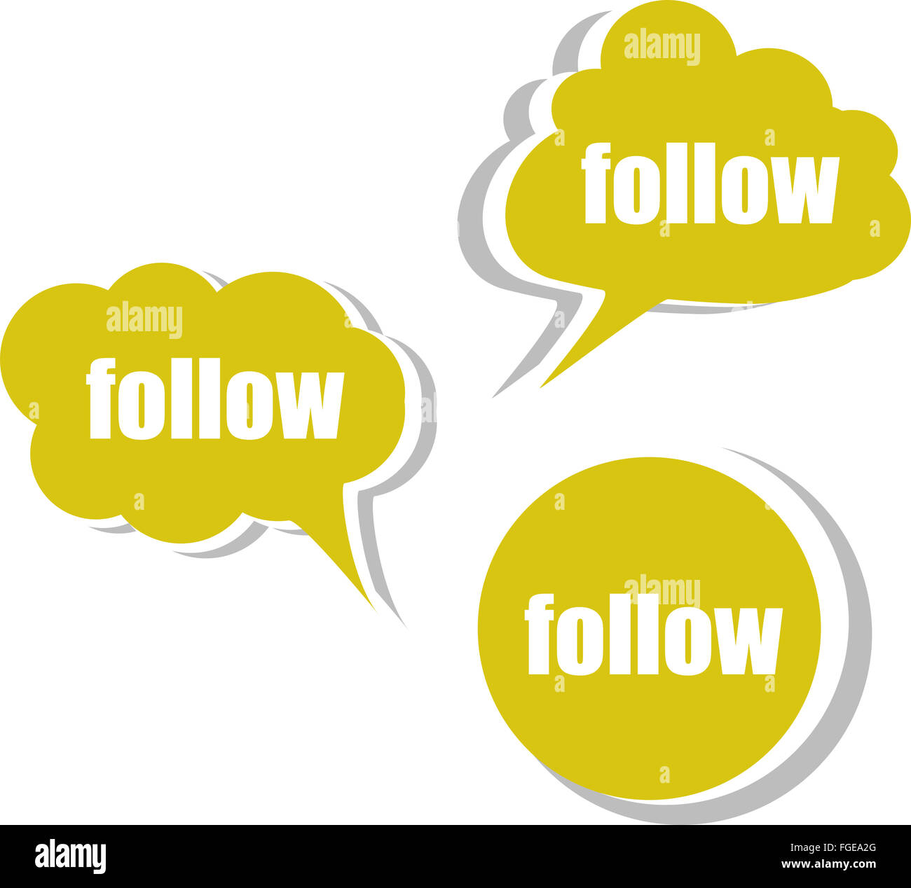 follow. Set of stickers, labels, tags. Template for infographics Stock ...