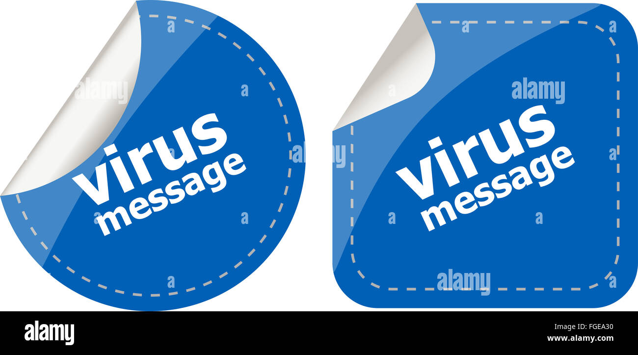 stickers label set business tag with virus message word Stock Photo - Alamy