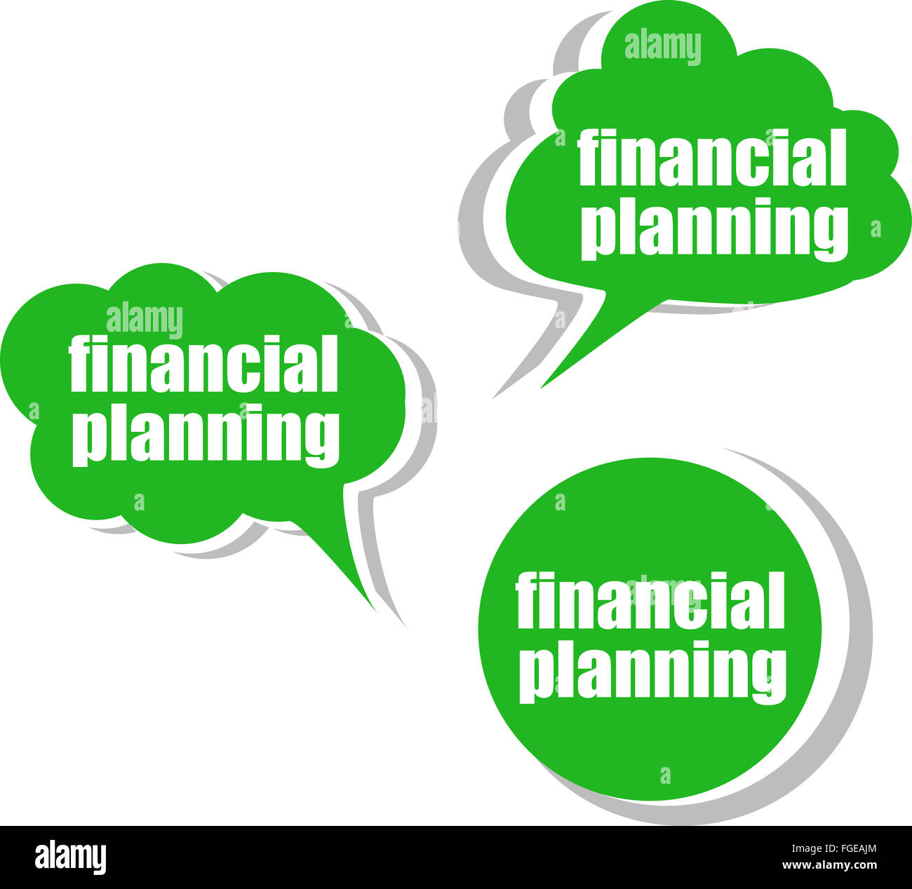 financial planning. Set of stickers, labels, tags. Business banners ...