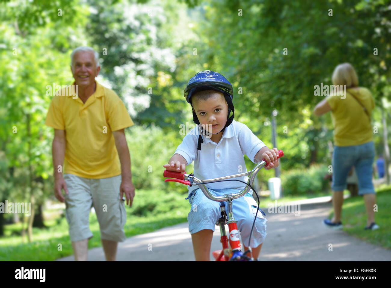happy grandfather and child in park Stock Photo - Alamy