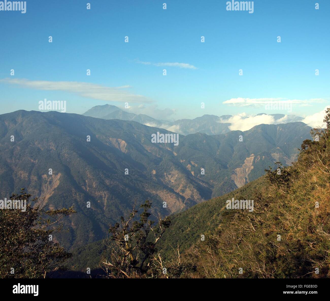 A view of the Central Mountains in Taiwan on a clear day Stock Photo ...