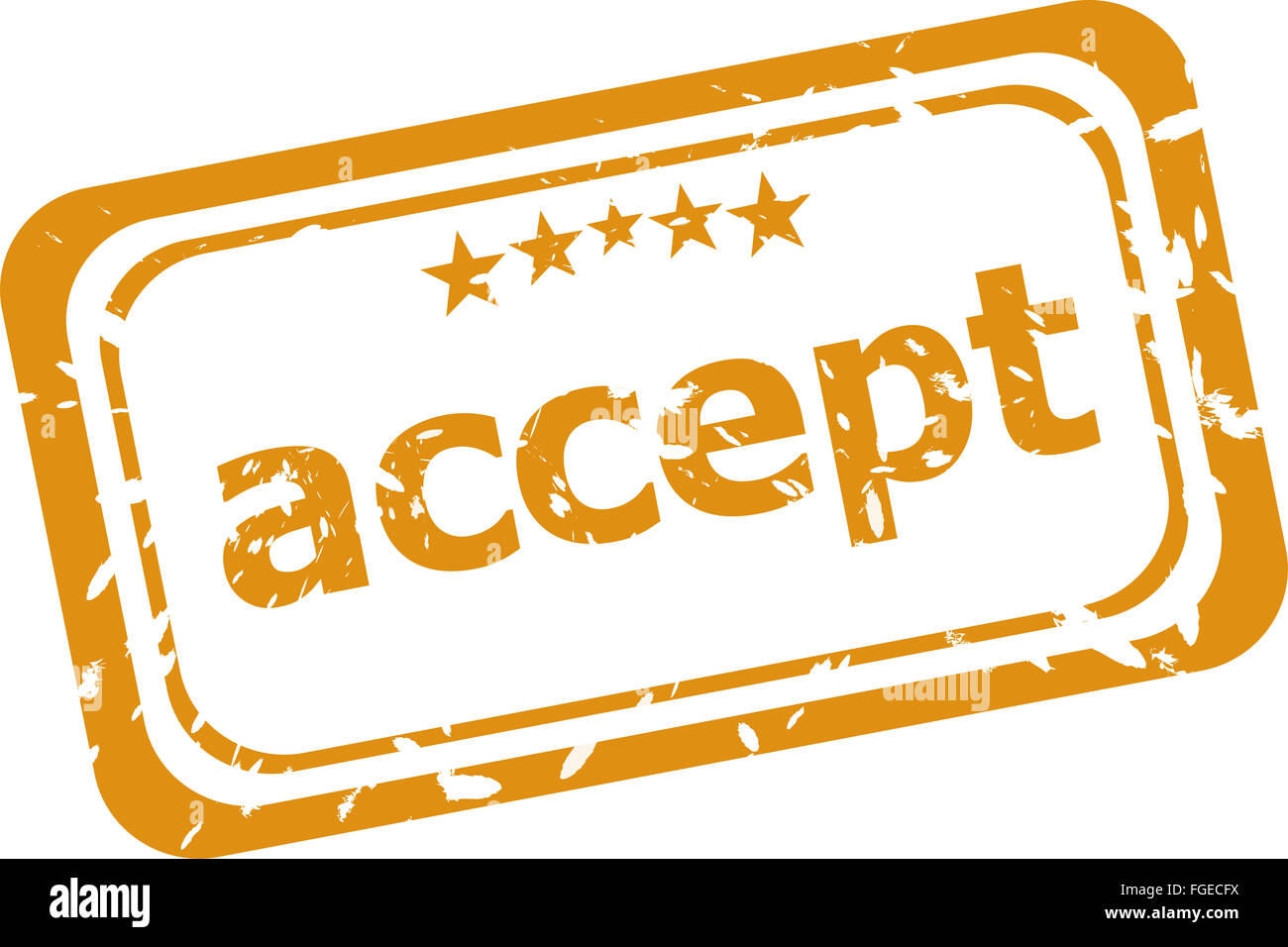 rubber stamp with accept word isolated on white Stock Photo - Alamy