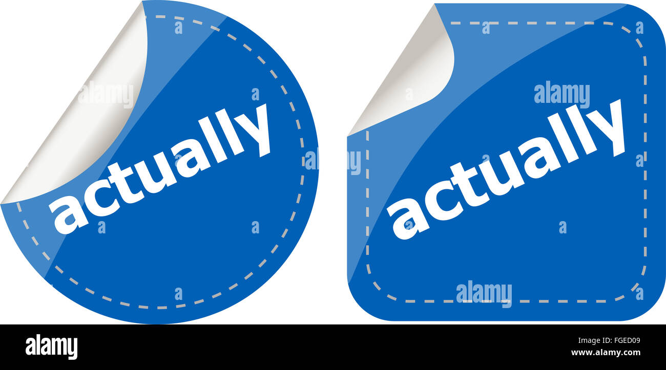 actually stickers set, icon button isolated on white Stock Photo - Alamy