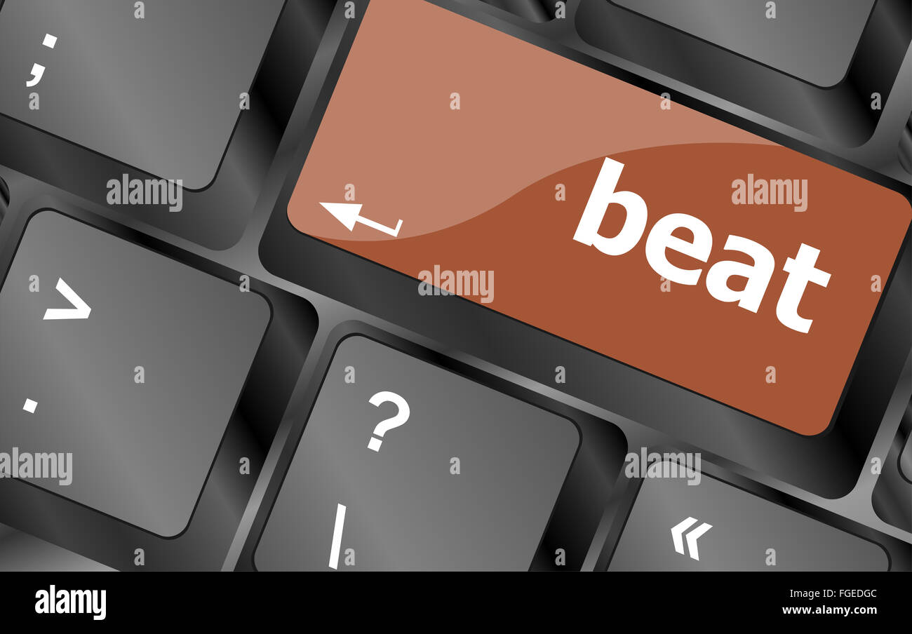 beat word on keyboard key, notebook computer button Stock Photo - Alamy