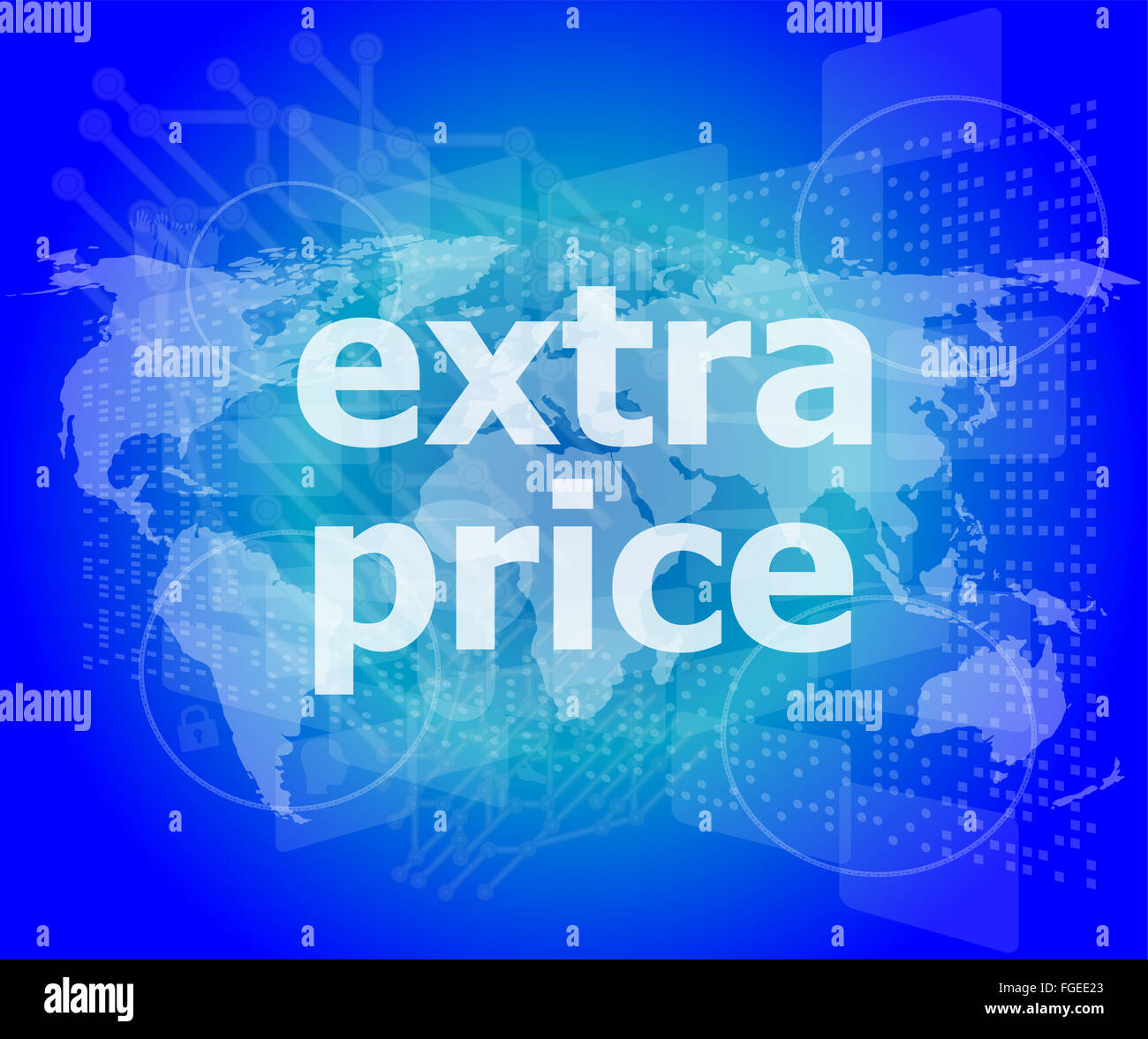 extra price text on digital touch screen - business concept Stock Photo ...