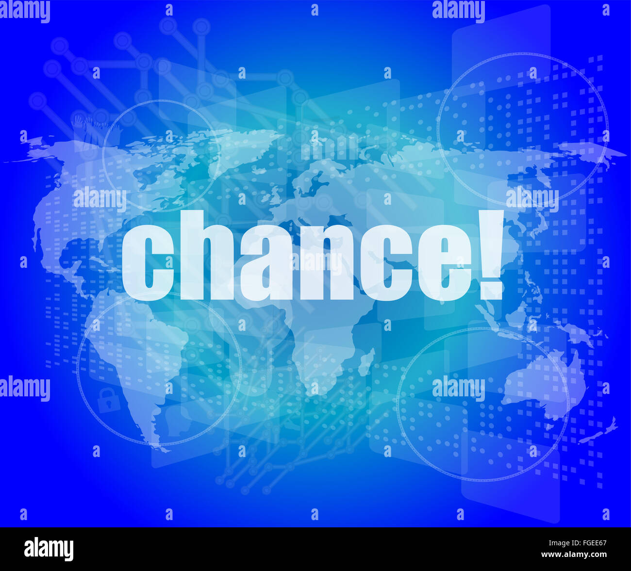 chance text on digital touch screen interface Stock Photo - Alamy