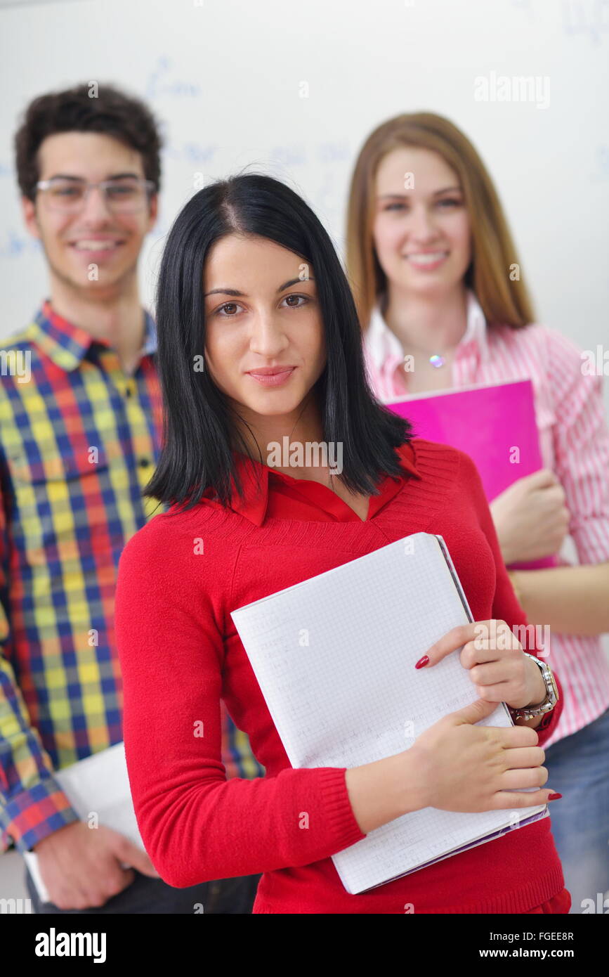 happy teens group in school Stock Photo - Alamy