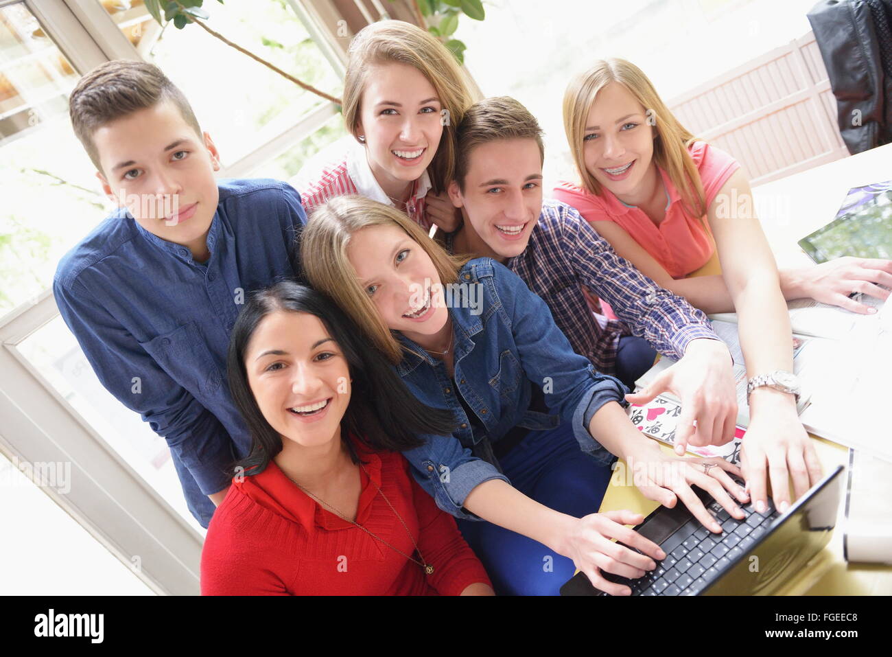 Cheerful highschool hi-res stock photography and images - Alamy