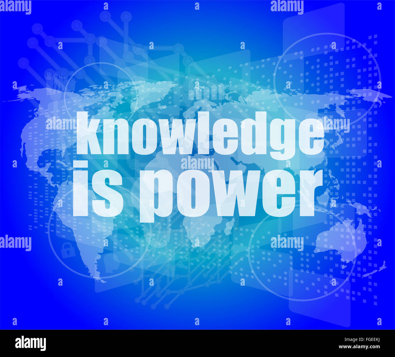 Education and learn concept: words knowledge is power on digital screen ...