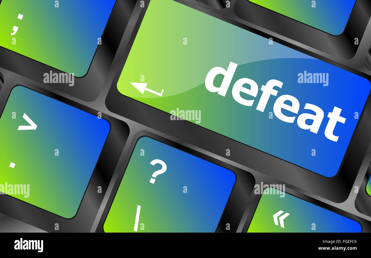 defeat button on white computer keyboard keys Stock Photo - Alamy