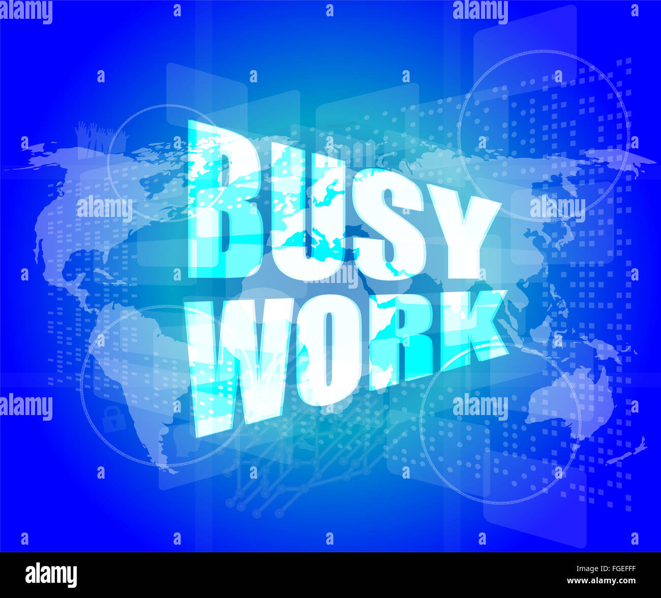 Management concept: busy work words on digital screen Stock Photo - Alamy