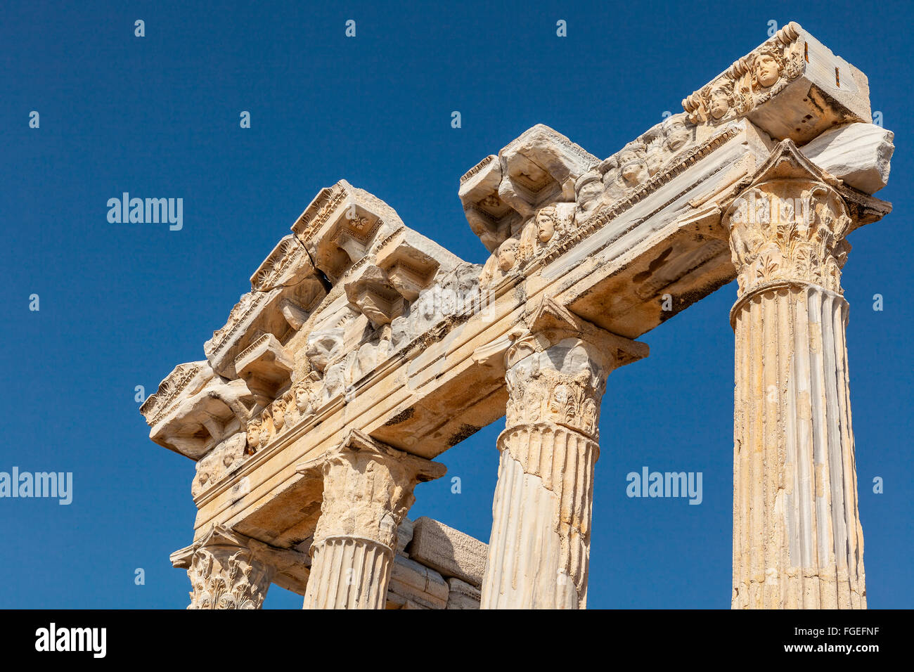 Ancient Roman Temple of Apollo in Side on the Mediterranean coast of ...