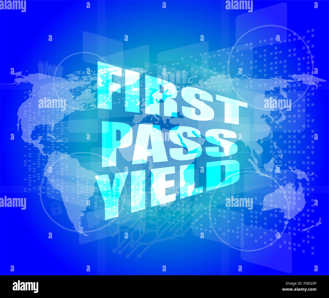 Management concept: first pass yield words on digital screen Stock ...