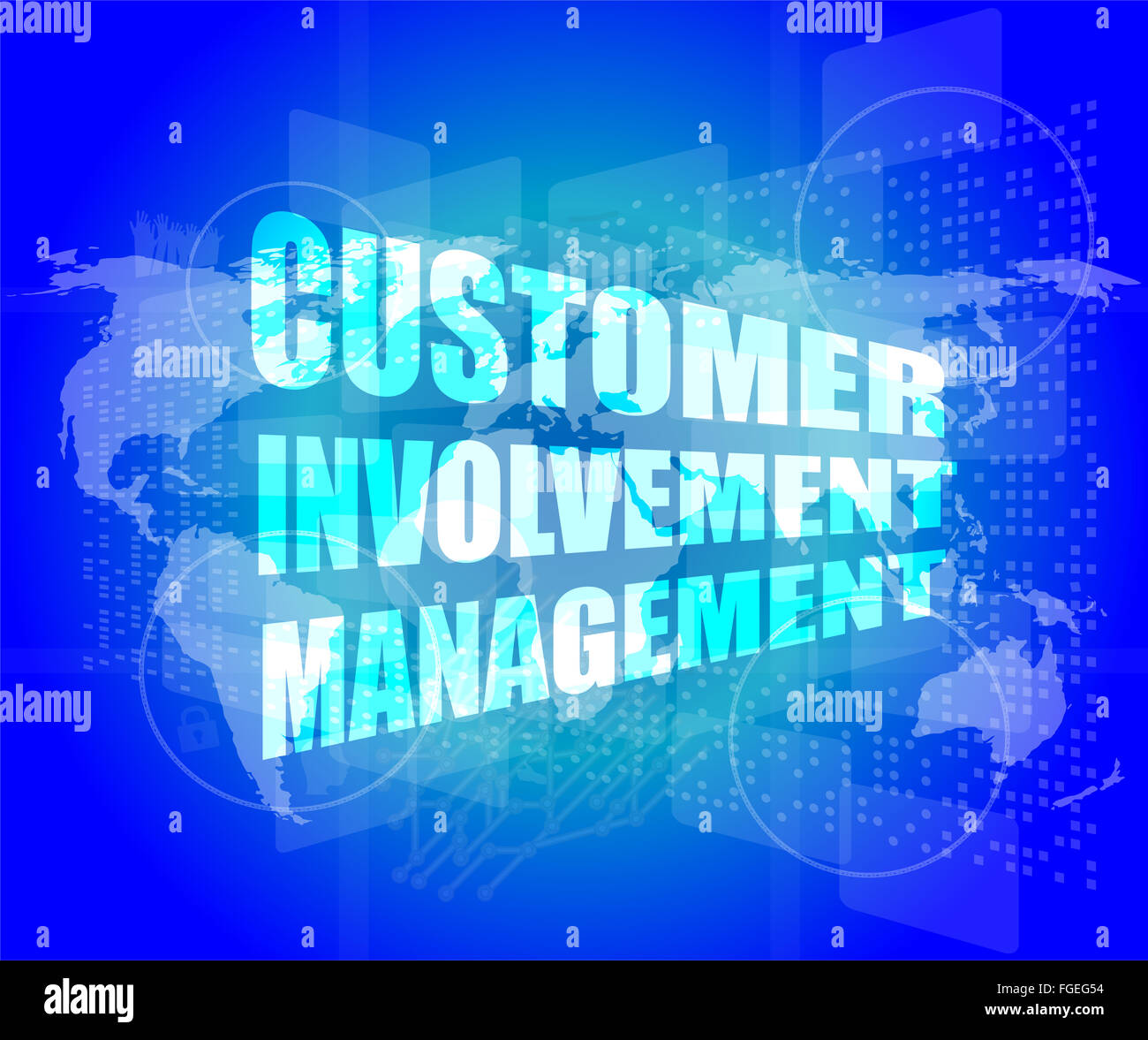 customer involvement management word on business digital screen Stock ...