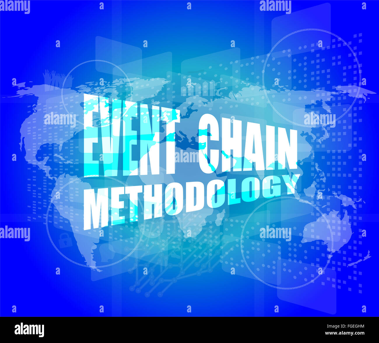 event chain methodology word on business digital touch screen Stock ...