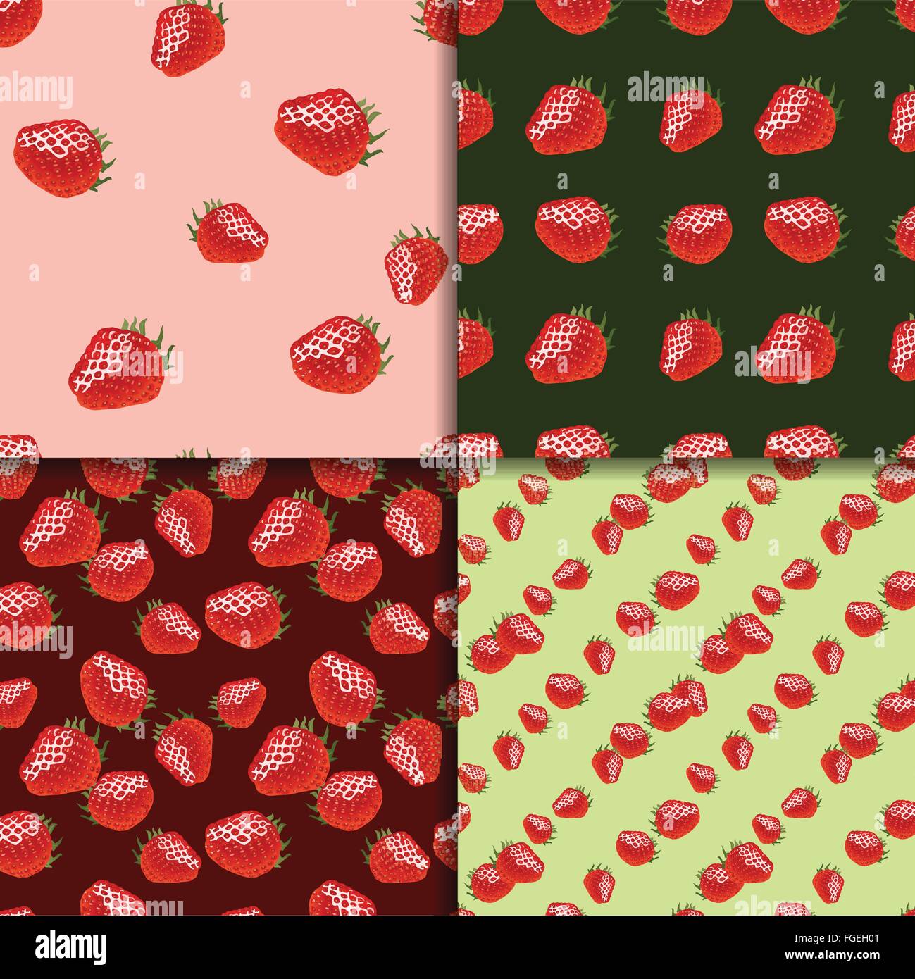 Seamless pattern set with strawberry Stock Vector Image & Art - Alamy