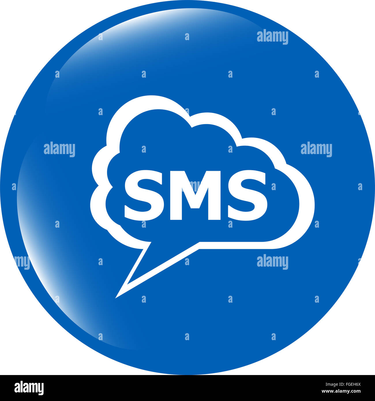 sms glossy web icon isolated on white background Stock Photo - Alamy
