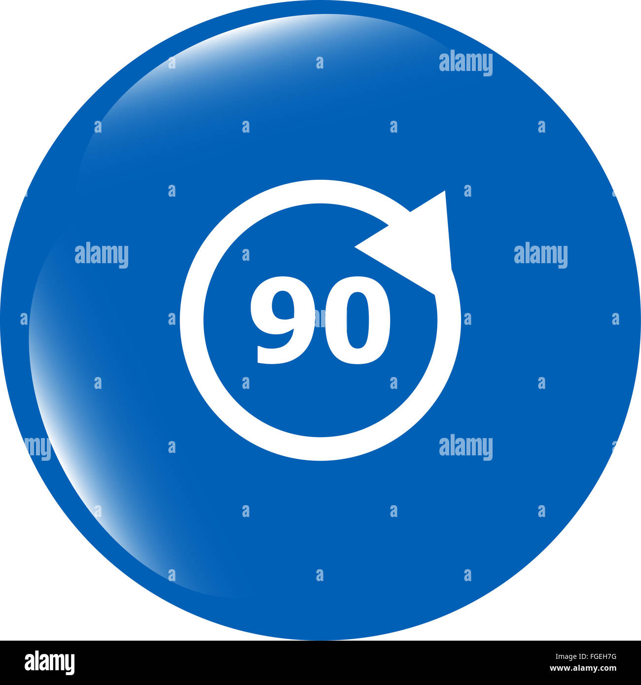 90 percent web icon, web button isolated on white background Stock ...