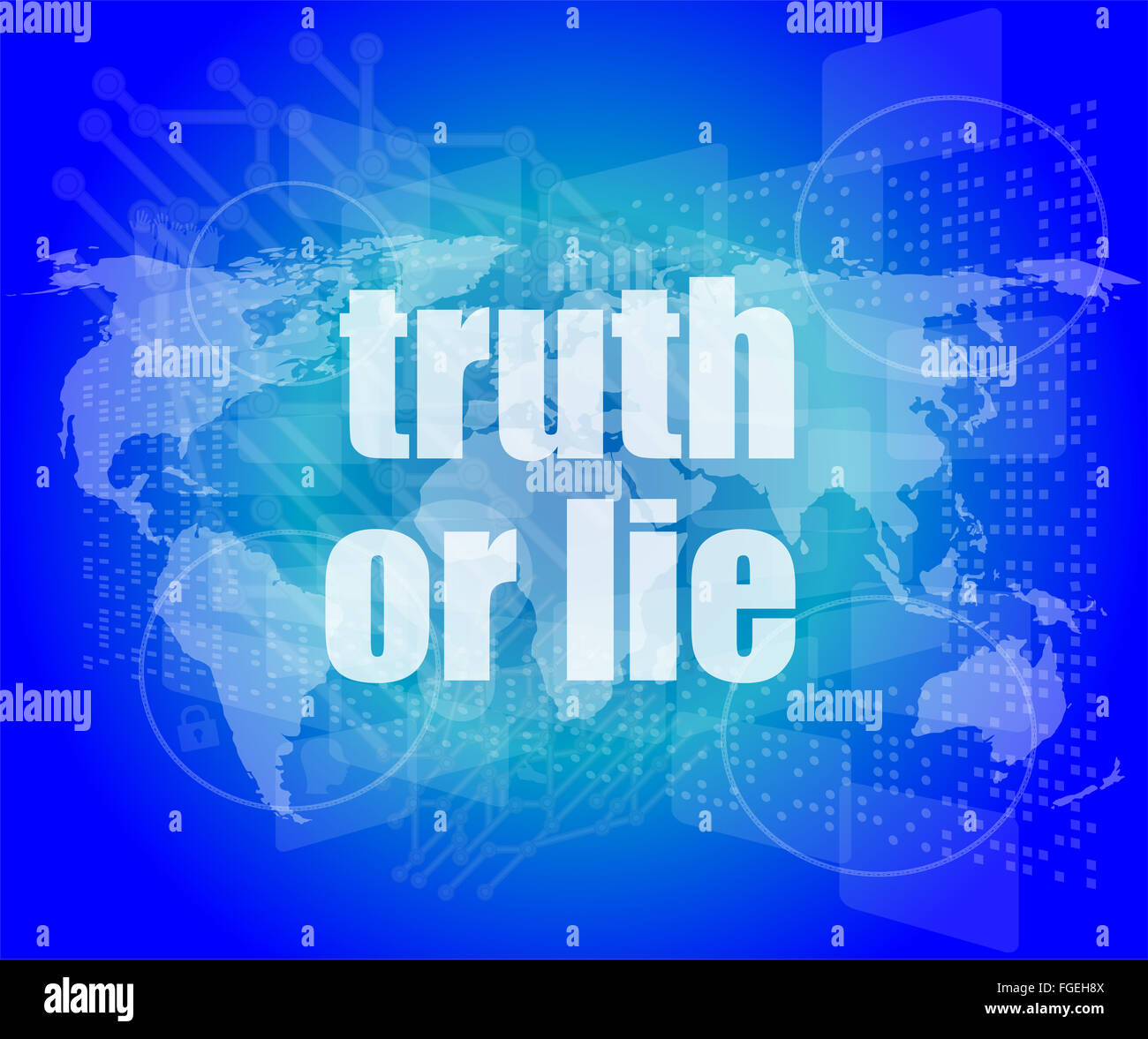 truth or lie text on digital touch screen interface Stock Photo - Alamy