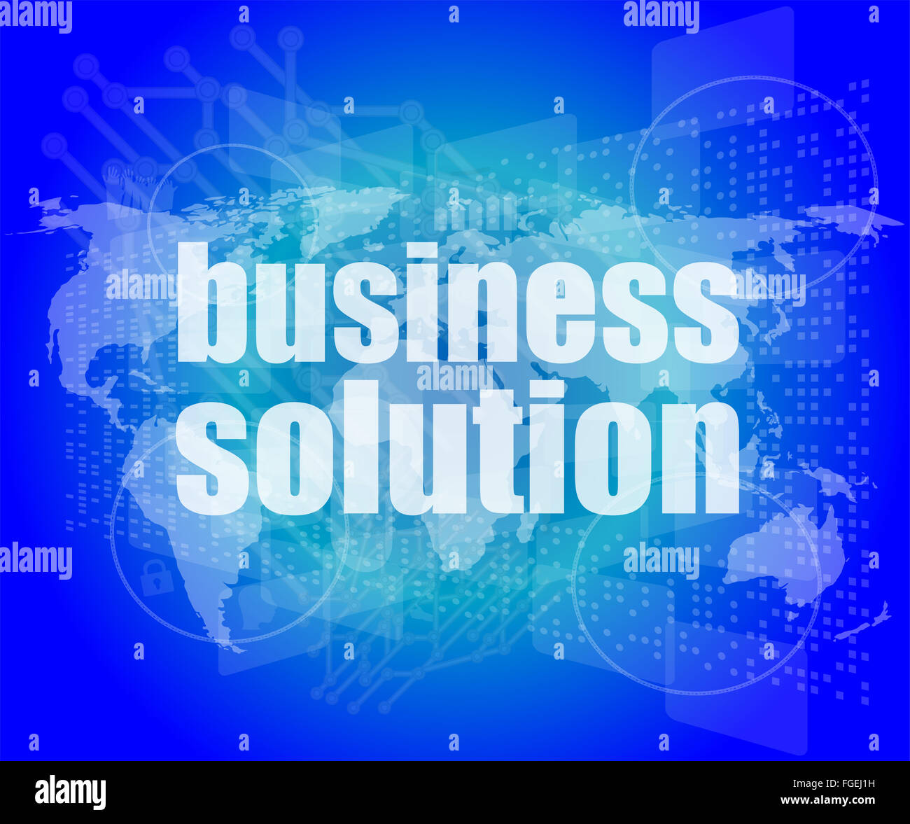 words business solution on digital screen, business concept Stock Photo ...