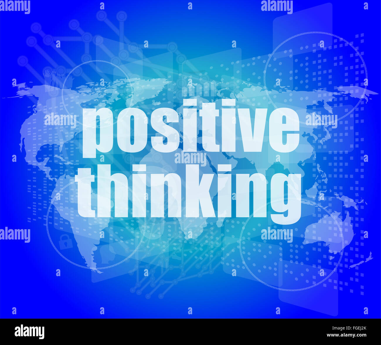 positive thinking on screen - motivation business concept Stock Photo ...