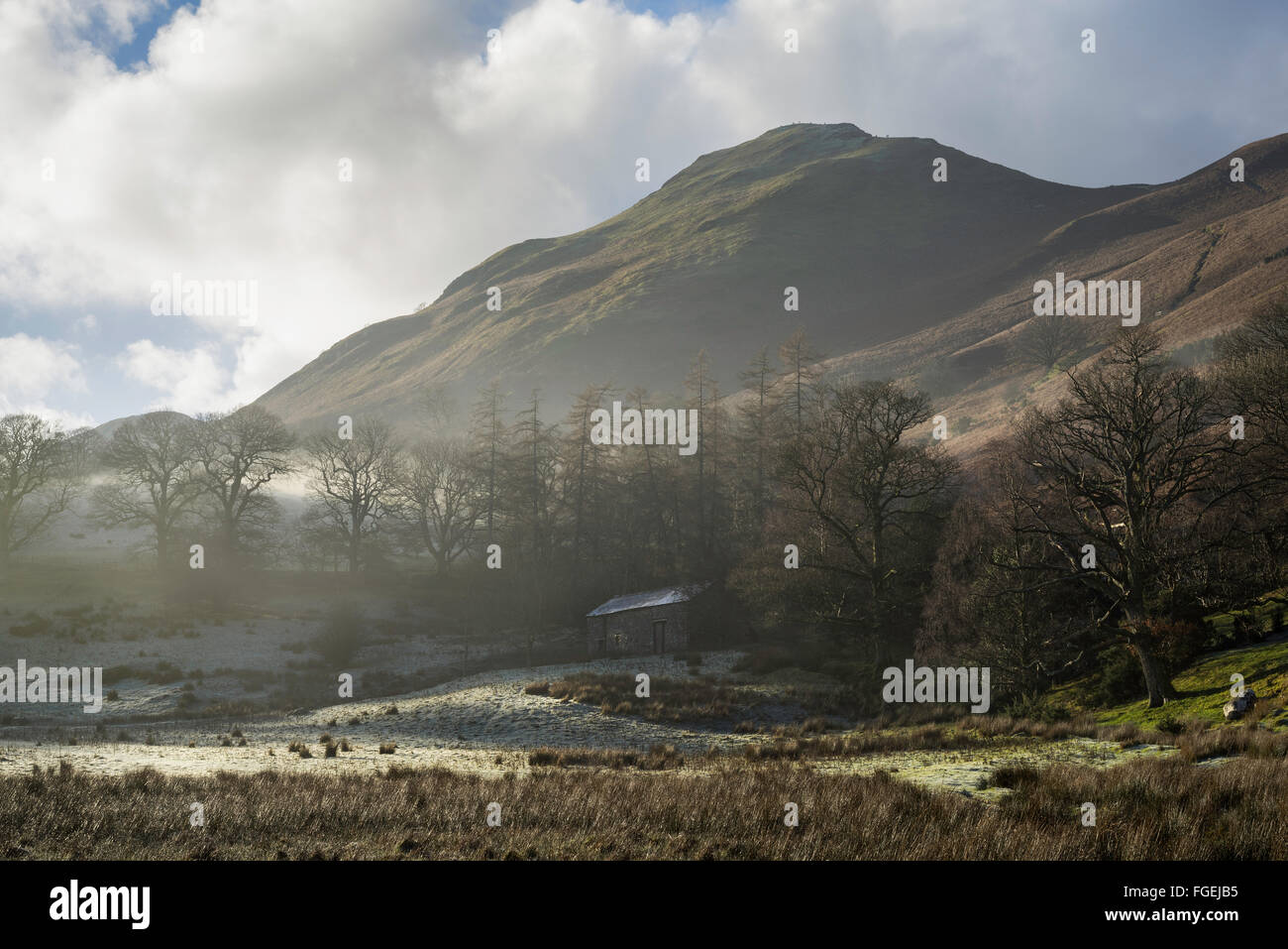 Winter Brandelhow view to Catbells. Near Derwentwater, the Lake ...