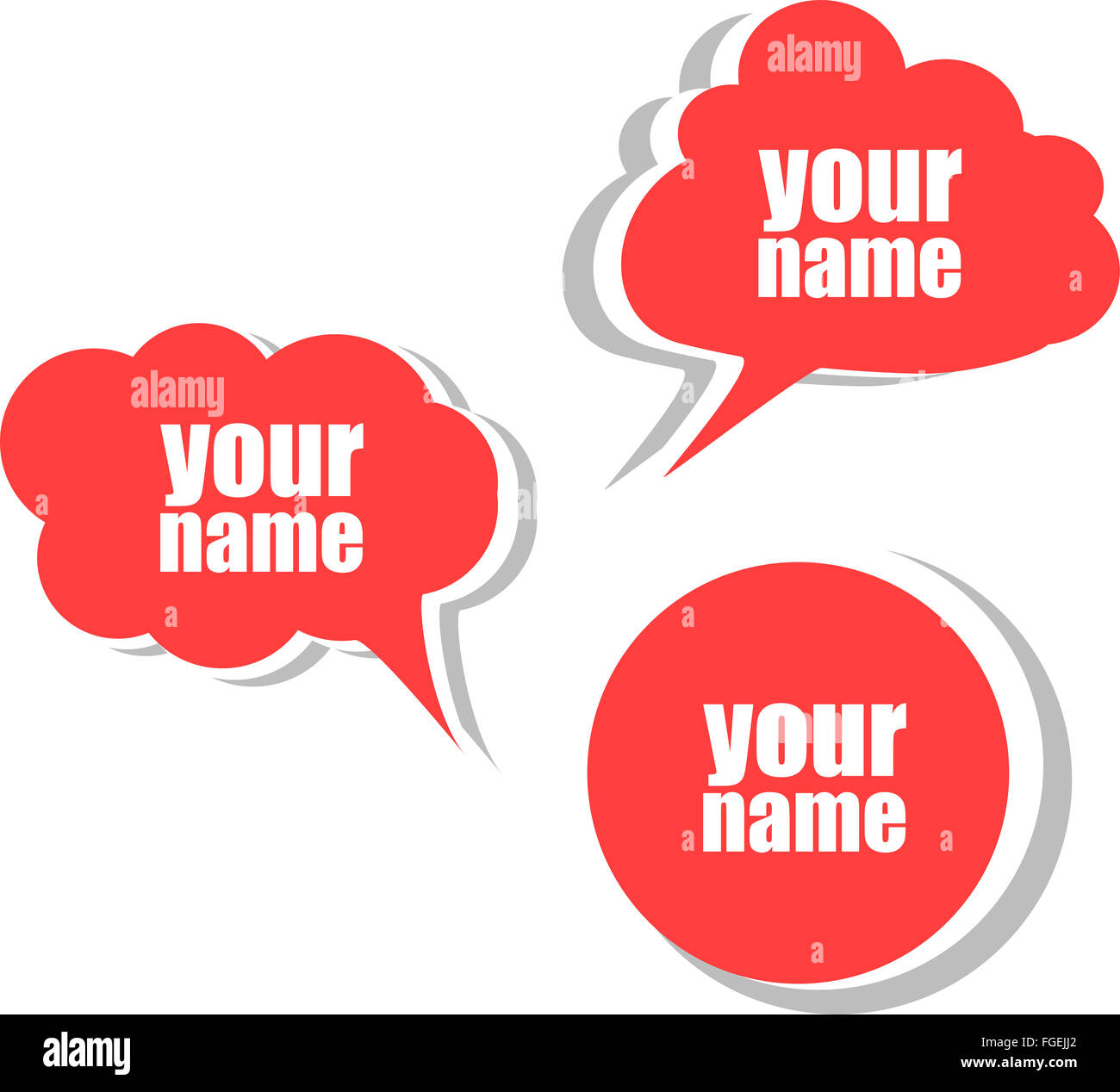 your name. Set of stickers, labels, tags. Business banners Stock Photo ...