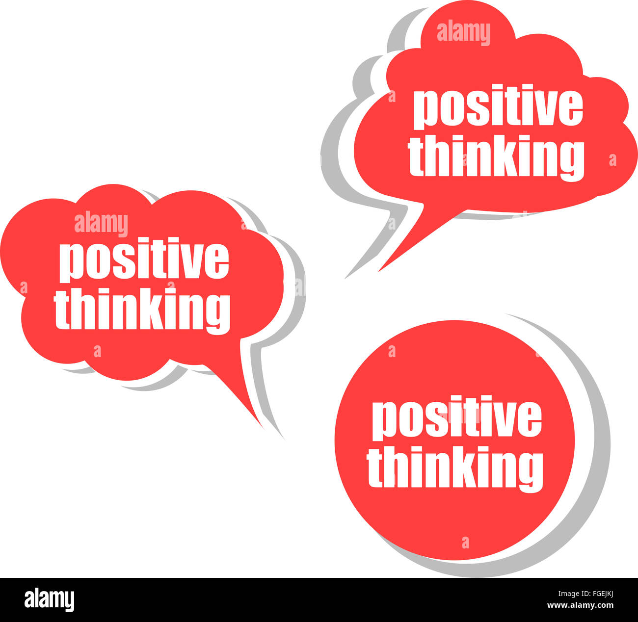 positive thinking. Set of stickers, labels, tags. Template for ...